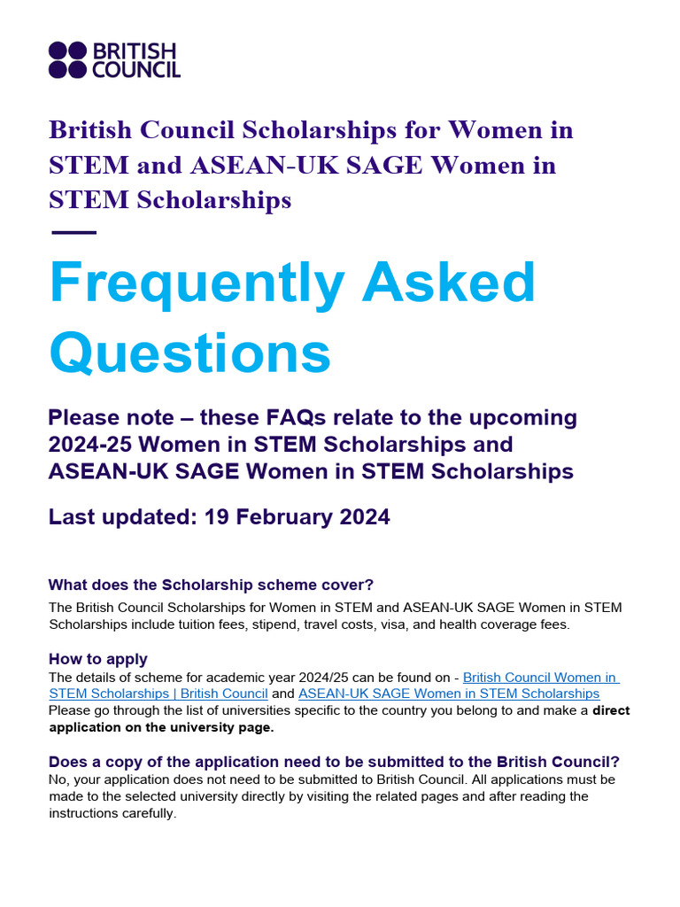 faqs_women_in_stem_2024-25 | PDF | Academic Degree | Postgraduate Education