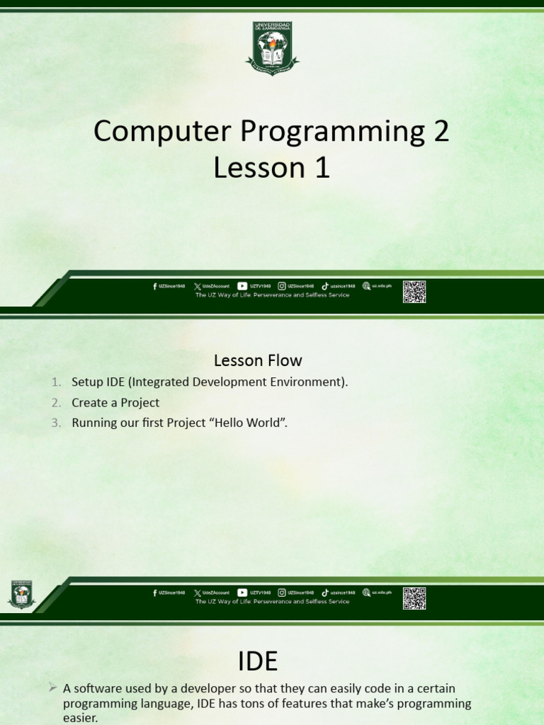 Computer Programming Lesson1 Pdf