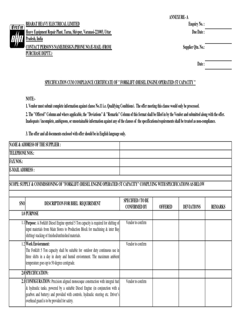 5t Fork Lift | PDF | Forklift | Motor Vehicle