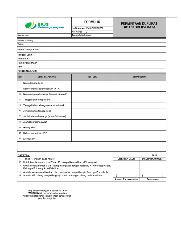 FORM ISO Amalgamasi & Koreksi | PDF