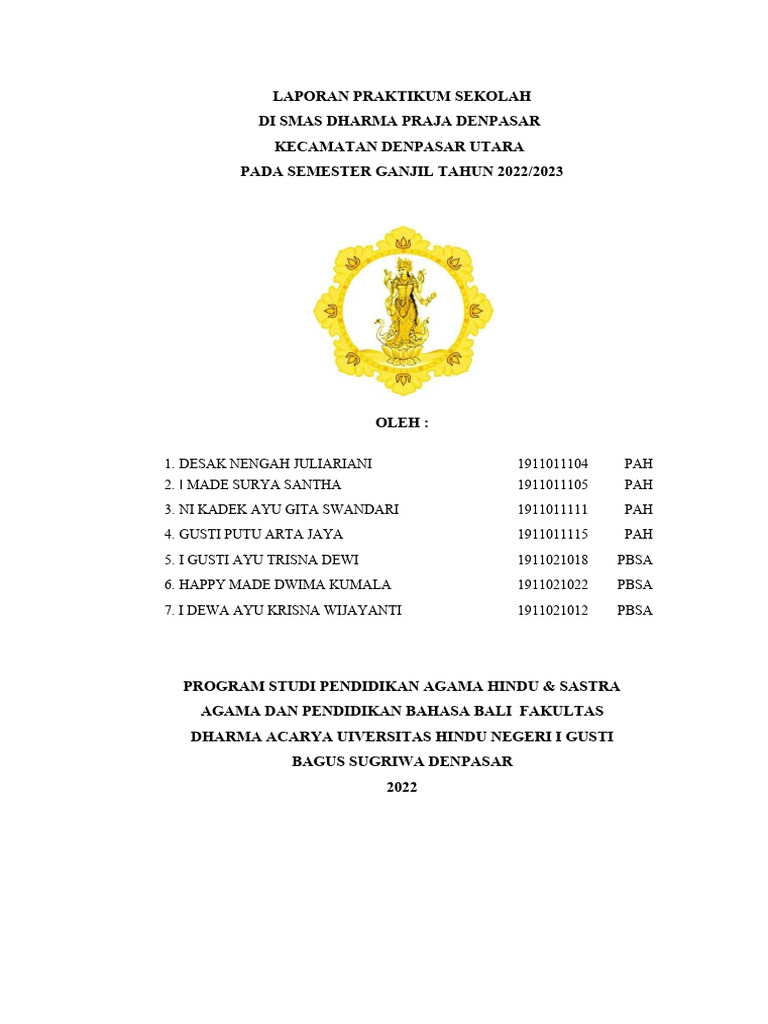Laporan Kelompok & Individu PKM Dharma Praja 2022 | PDF