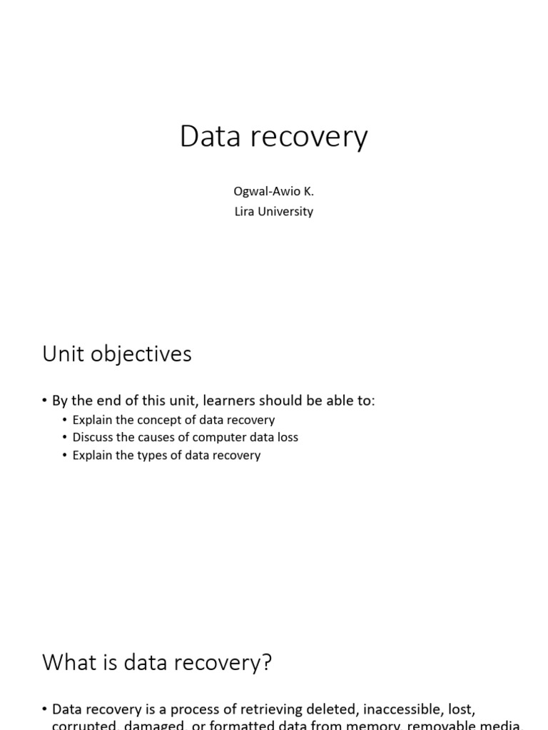 3. Data recovery | PDF | Computer Data Storage | Computer File 3. Data recovery | PDF | Computer Data Storage | Computer File