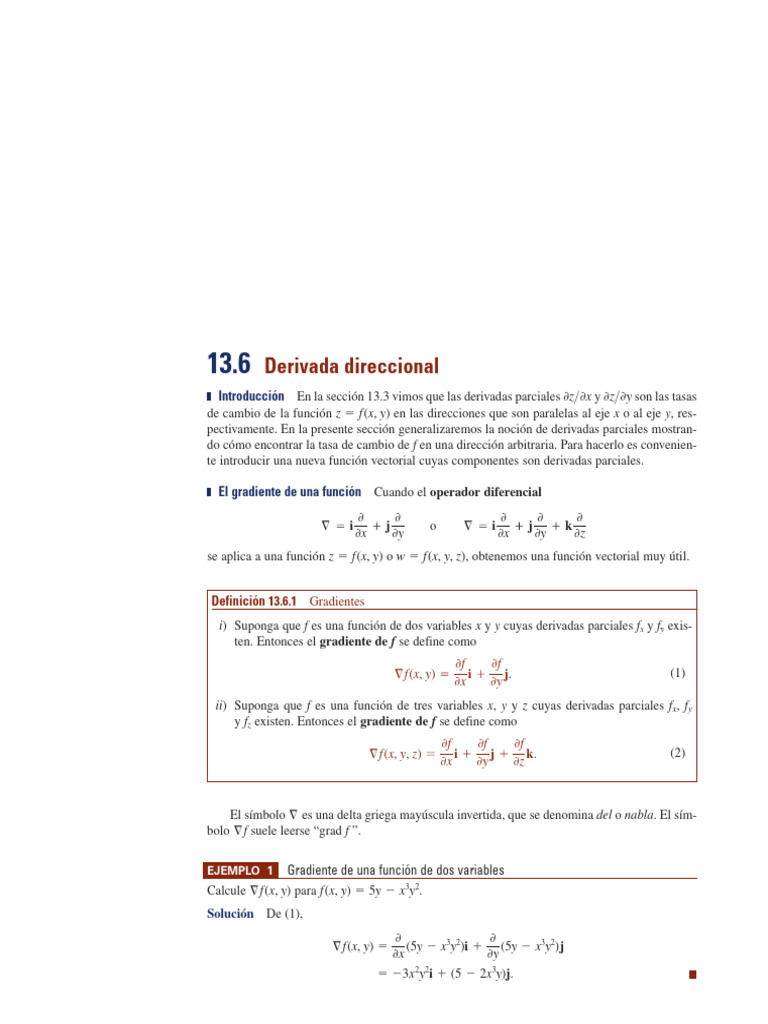 Cálculo II Teoria 13.6 Derivada Direccional | PDF | Degradado | Derivado