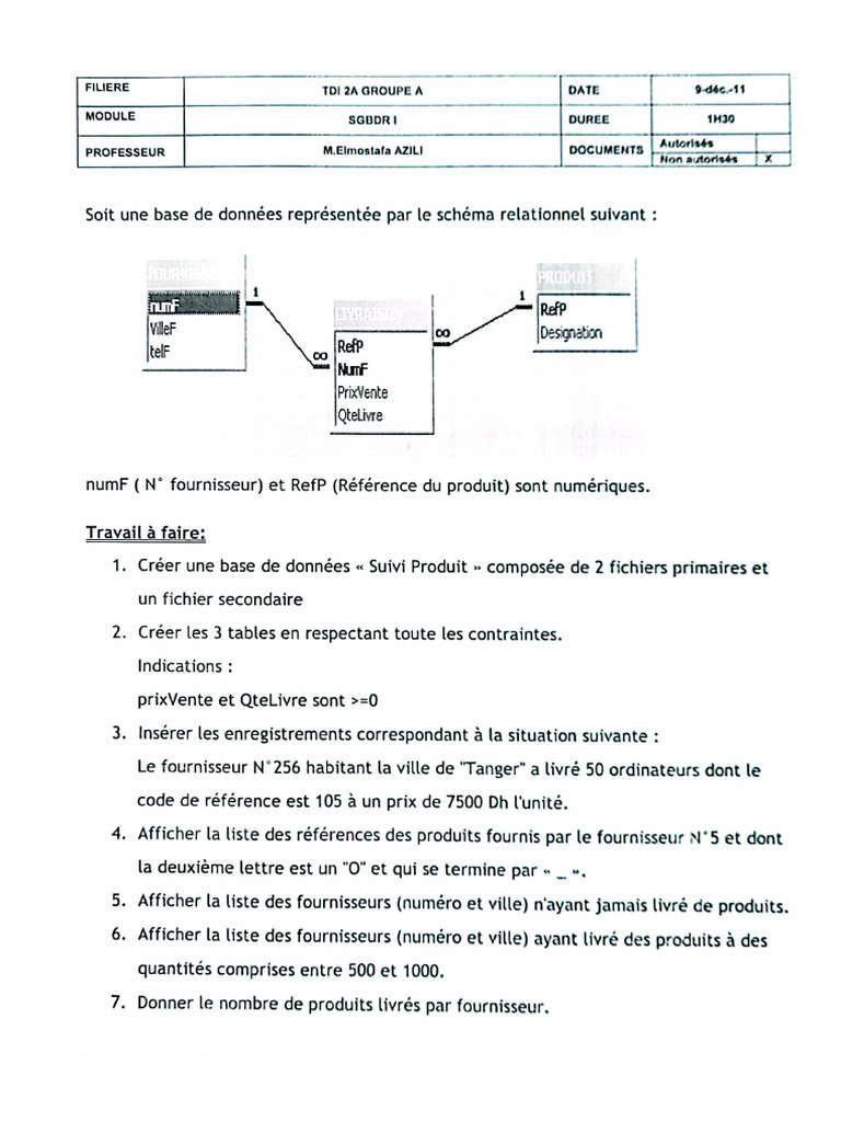 TP Bases de Données | PDF