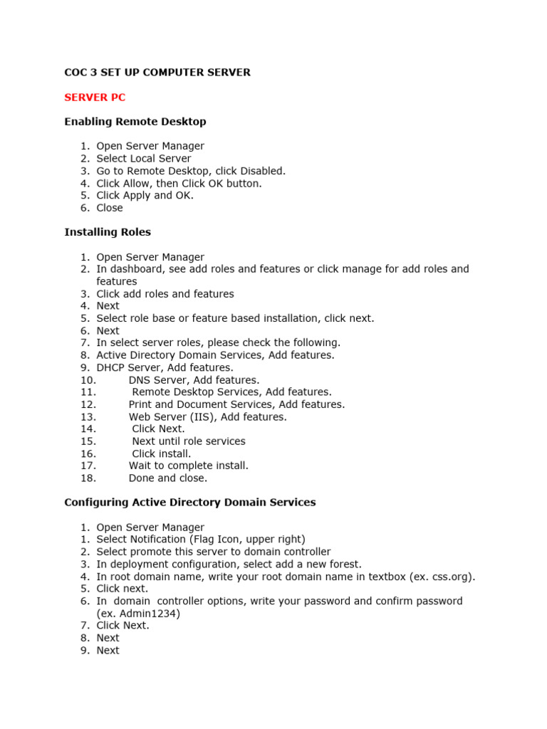 Coc 3 Set Up Computer Server | PDF | Group Policy | Ip Address