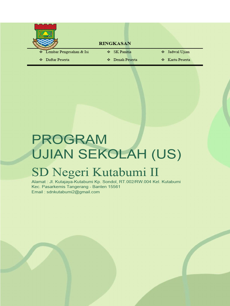 Program Ujian SD Kutabumi II | PDF | Karier & Perkembangan | Bisnis