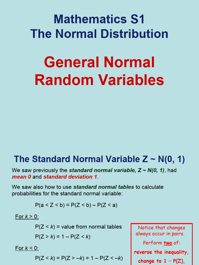 General Normal Variables | PDF | Normal Distribution | Measure Theory