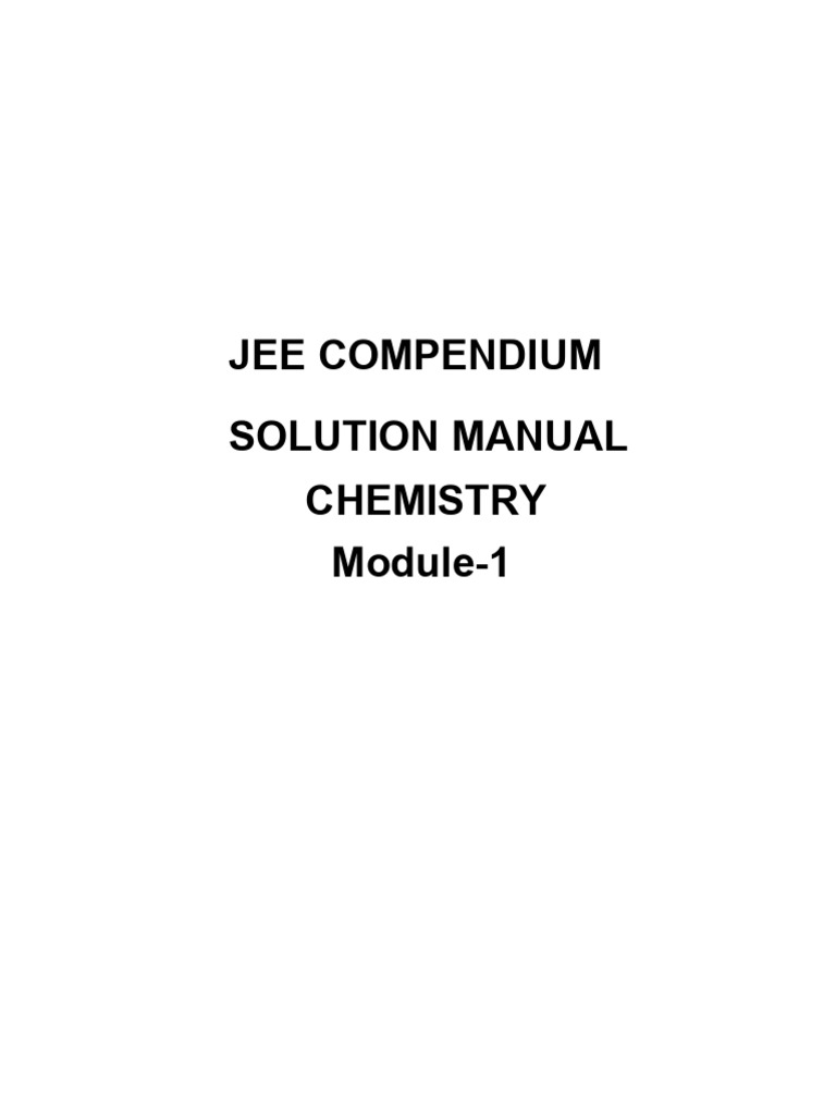 JEE-Compendium-Solutions-Chemistry-1 | PDF | Atomic Orbital | Atoms