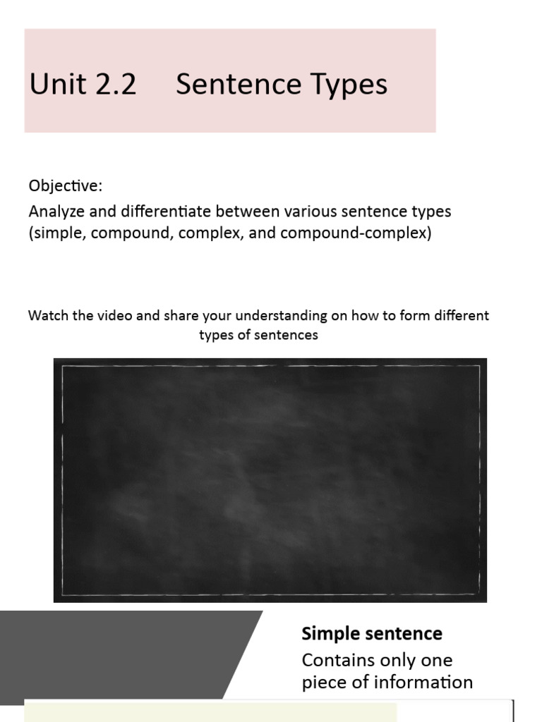 Unit 2.2 Sentence Types | PDF | Linguistics | Language Mechanics