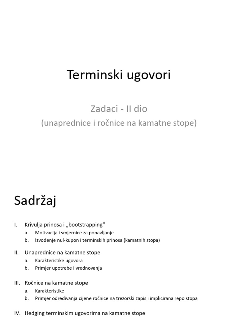 1-2. Terminski Ugovori - Zadaci II Dio - Vclass | PDF