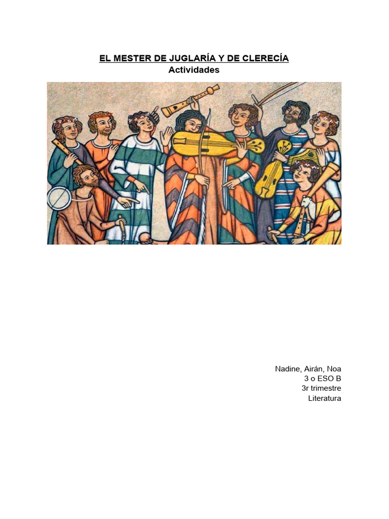 Mester de Juglaría y Clerecía: Claves | PDF | Poesía | Clásicos