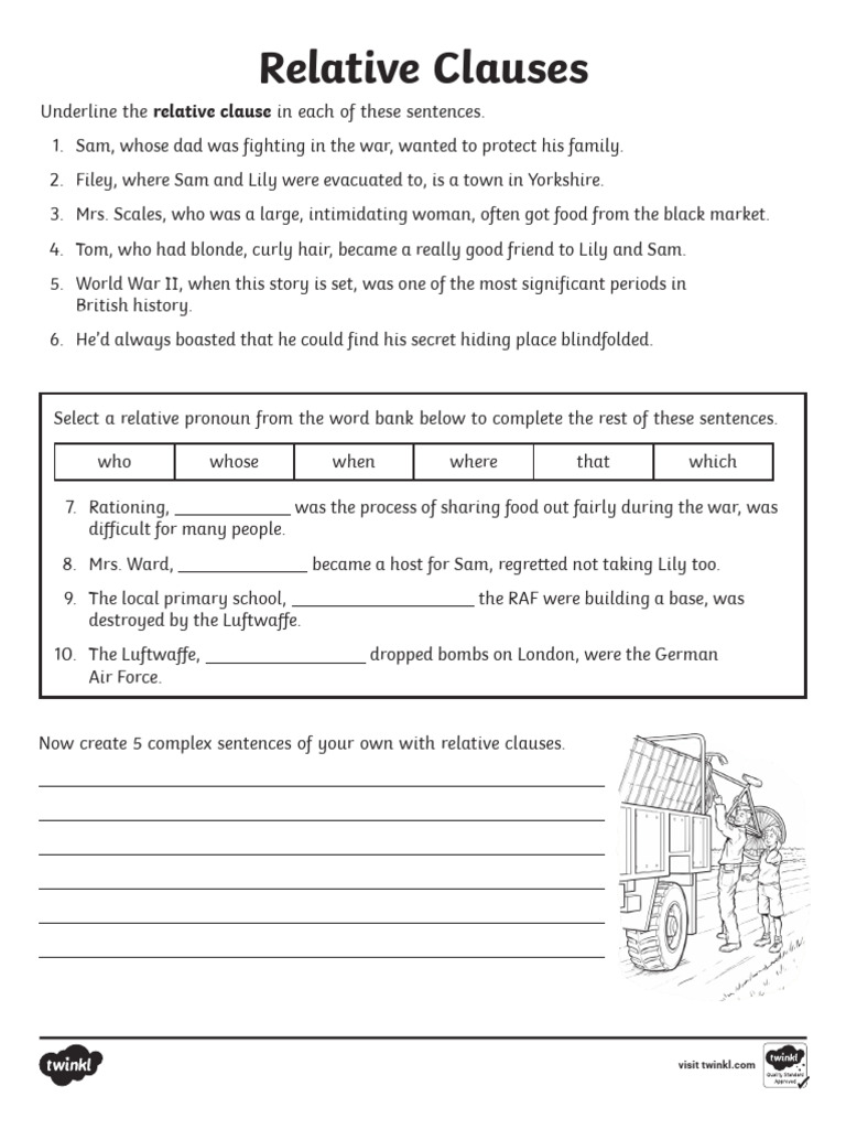 Bw-Relative Clauses Activity | PDF