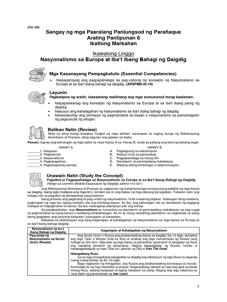 AP Grade8 Quarter3 Module Week8-2 | PDF