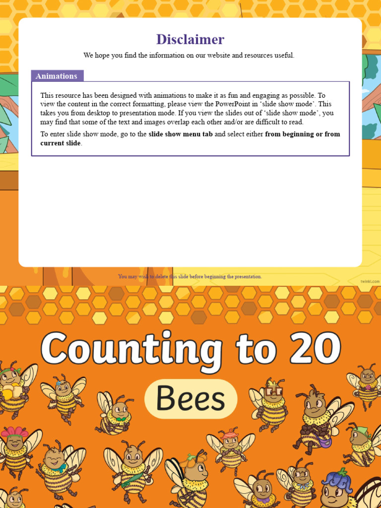 T M 1664188086 Counting To 20 in Words Bee Themed Powerpoint Ver 2 | PDF | Computing | Software