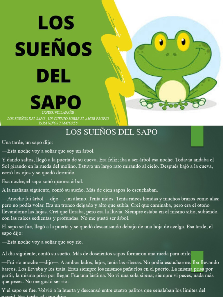 EL SUEÑO DEL SAPO Analisis | Descargar gratis PDF | Sueño