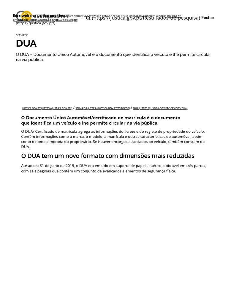 Documento Único Automóvel (DUA) | PDF | Placa de registro de veículos ...