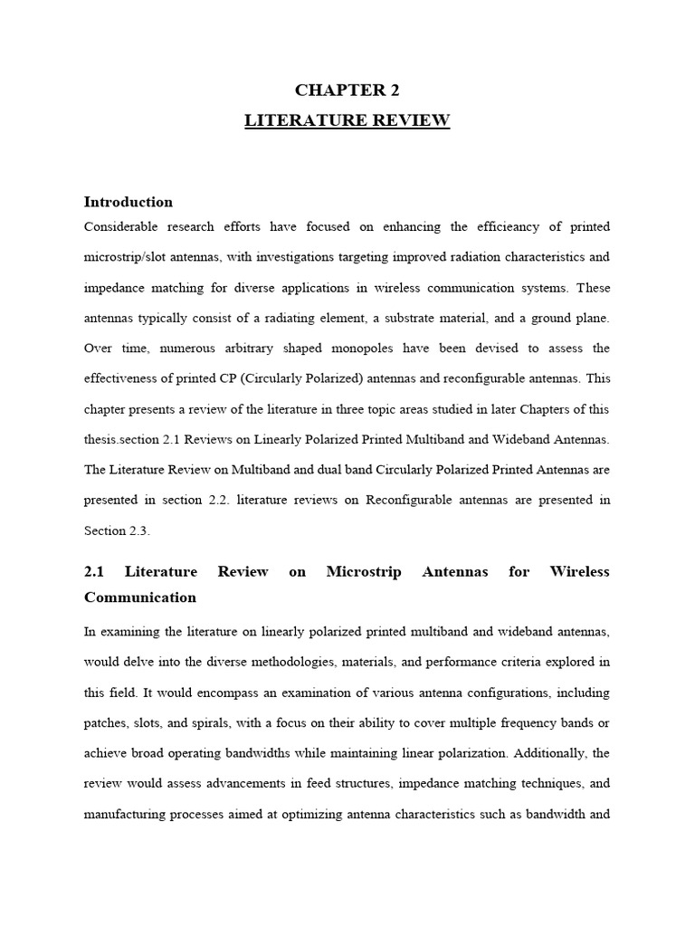 Literature Review | PDF | Antenna (Radio) | Electrical Engineering