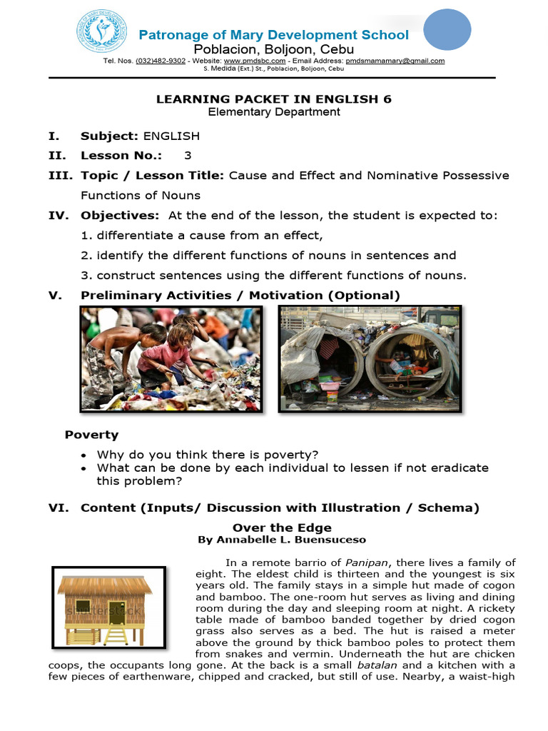 Learning-Packet - GRADE 6 LESSON 3 | PDF | Subject (Grammar) | Verb