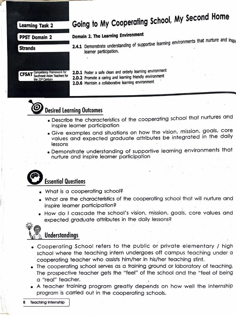 Unit 2 Teaching Internship | PDF | Learning | Goal