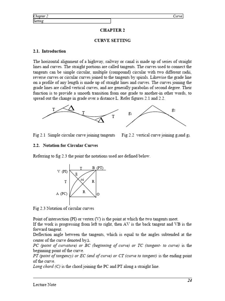 S2-Ch2 Curve Setting | PDF | Tangent | Angle