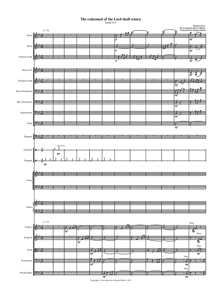 The Redeemed of The Lord Shall Return - Score and Parts | PDF