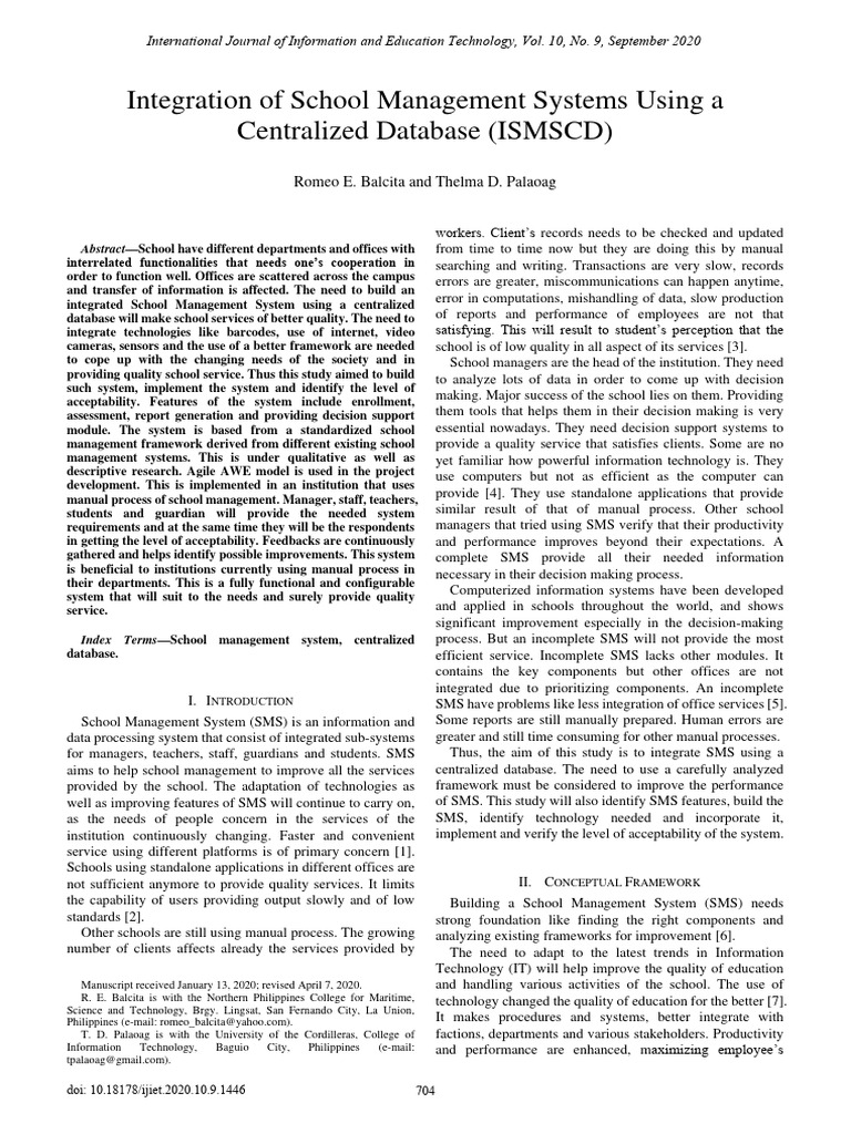 Integration of School Management Systems | Download Free PDF | Php | System