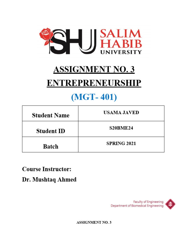 ENTREPRENEURSHIP ASSIGNMENT | PDF | Entrepreneurship | Creativity