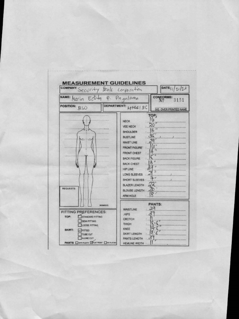 MARIA EDITHA PAGALARAN - UNIFORM - Branch - Aparri - BC | PDF