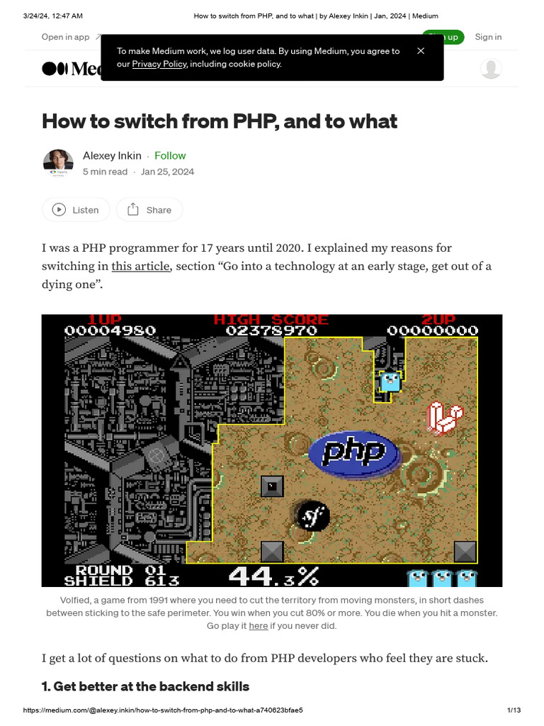 How To Switch From PHP, and To What - by Alexey Inkin - Jan, 2024 - Medium | Download Free PDF ...