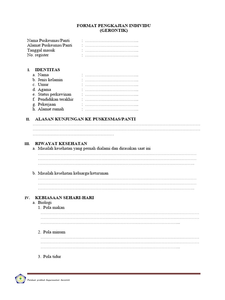 Pengkajian Gerontik Revisi | PDF