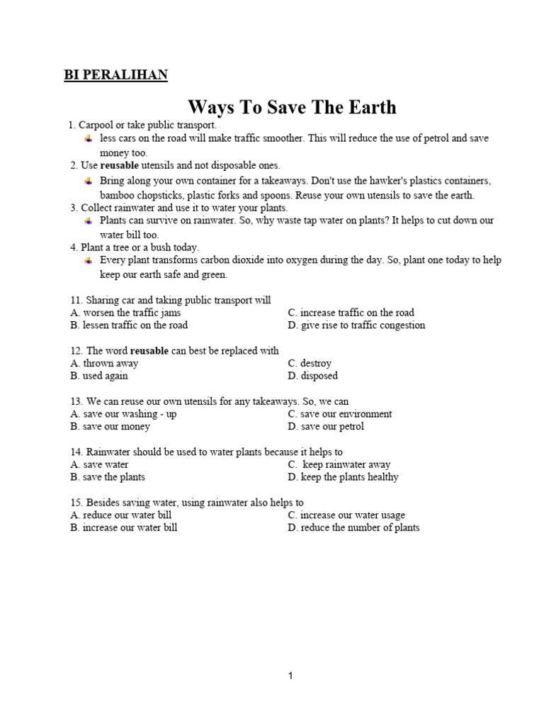 Soalan PERALIHAN BI | PDF | Water