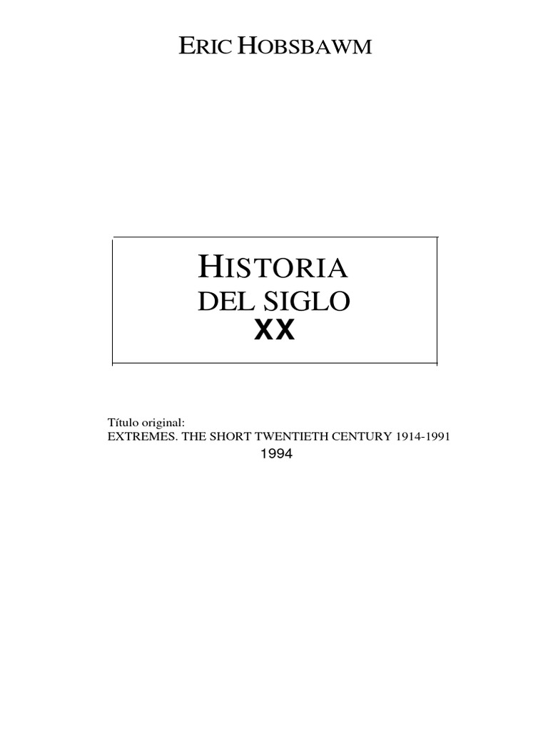 Hobsbawm, Eric- Historia Del Siglo XX | PDF | Capitalismo | Unión Soviética