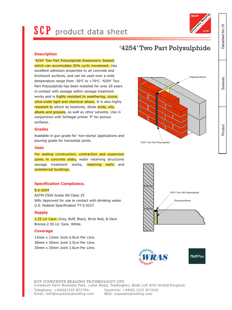 BS 4254 - Joint Sealant | PDF | Science & Mathematics | Technology ...
