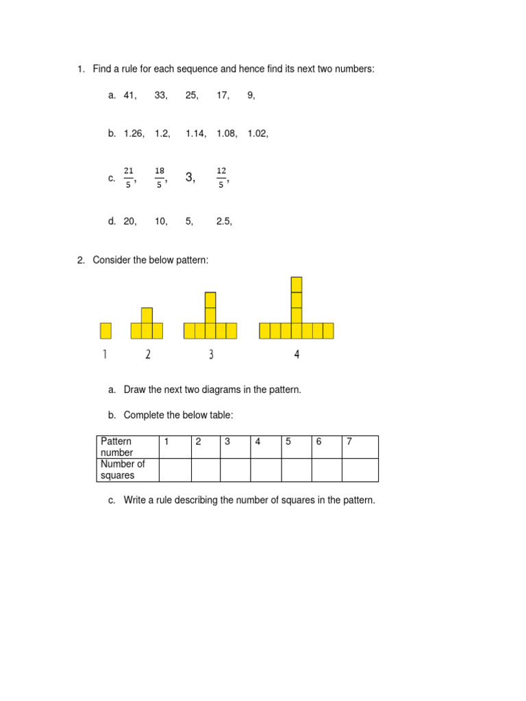 Analyzing Sequences And Patterns Pdf Teaching Methods Materials