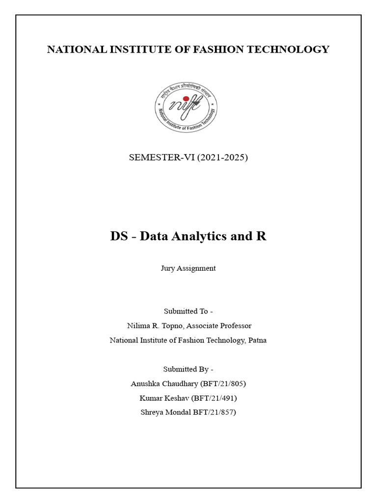 Anushka - Keshav-Shreya Jury Data Analytics&r | PDF | Data Analysis | Analytics