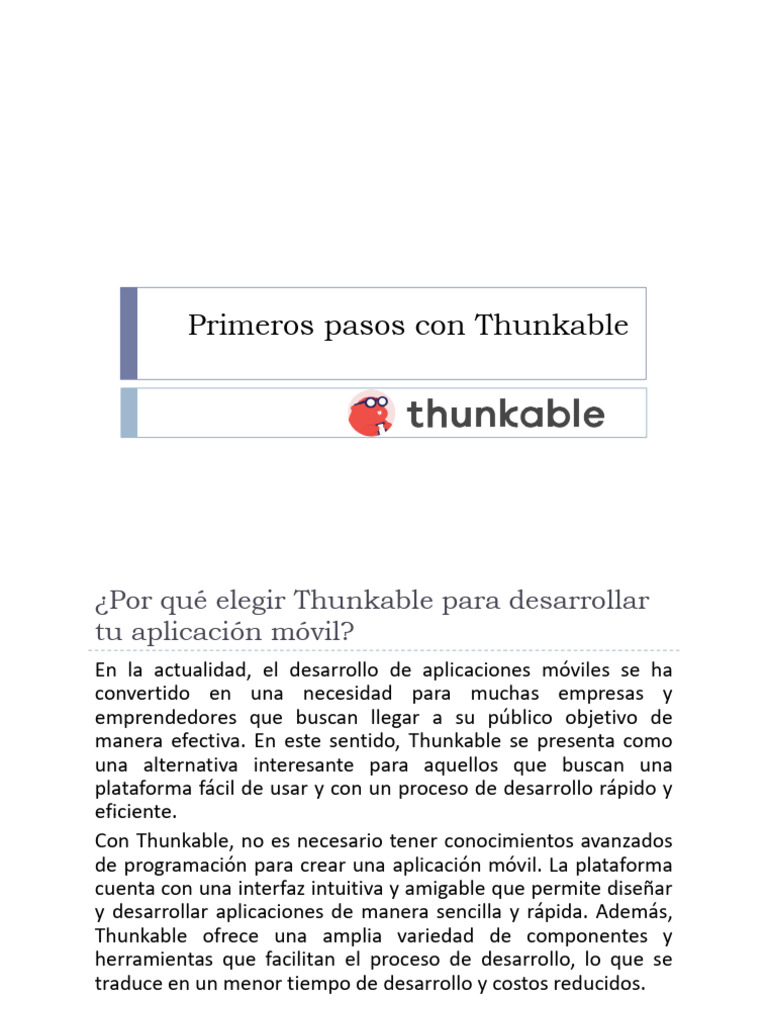 01 Thunkable | PDF | Aplicación movil | Interfaces gráficas de usuario
