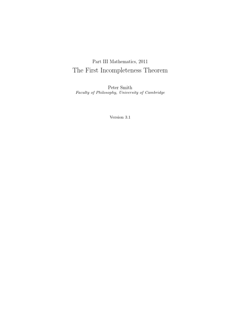 Godel's First Incompleteness Theorem Explained | PDF | Axiom ...