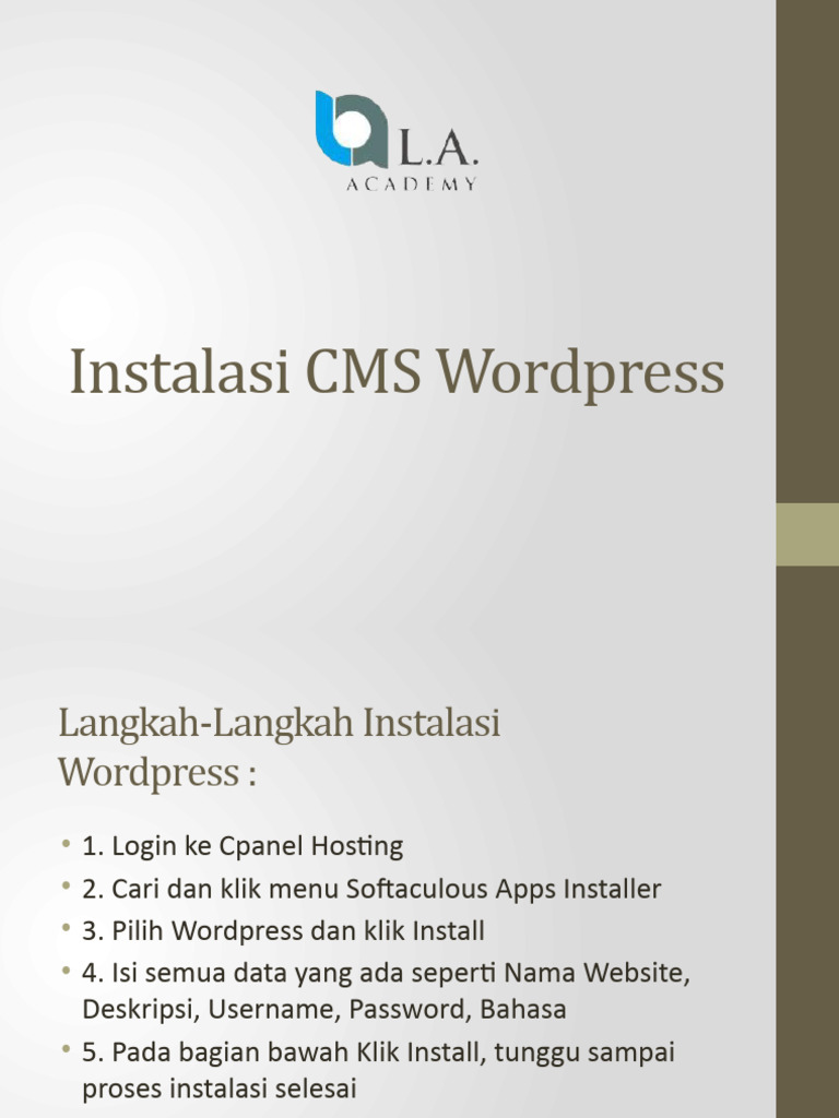 Sesi 2 Instalasi CMS Wordpress Dan Desain Tampilan | PDF | Komputer