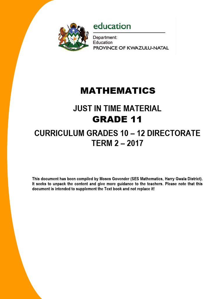 2017-JIT Grade 11 Term 2 | PDF | Circle | Perpendicular