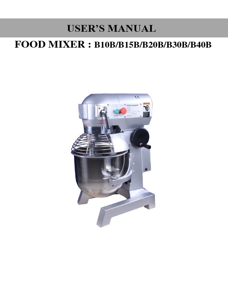 FOOD MIXER English Manual | PDF | Manufactured Goods