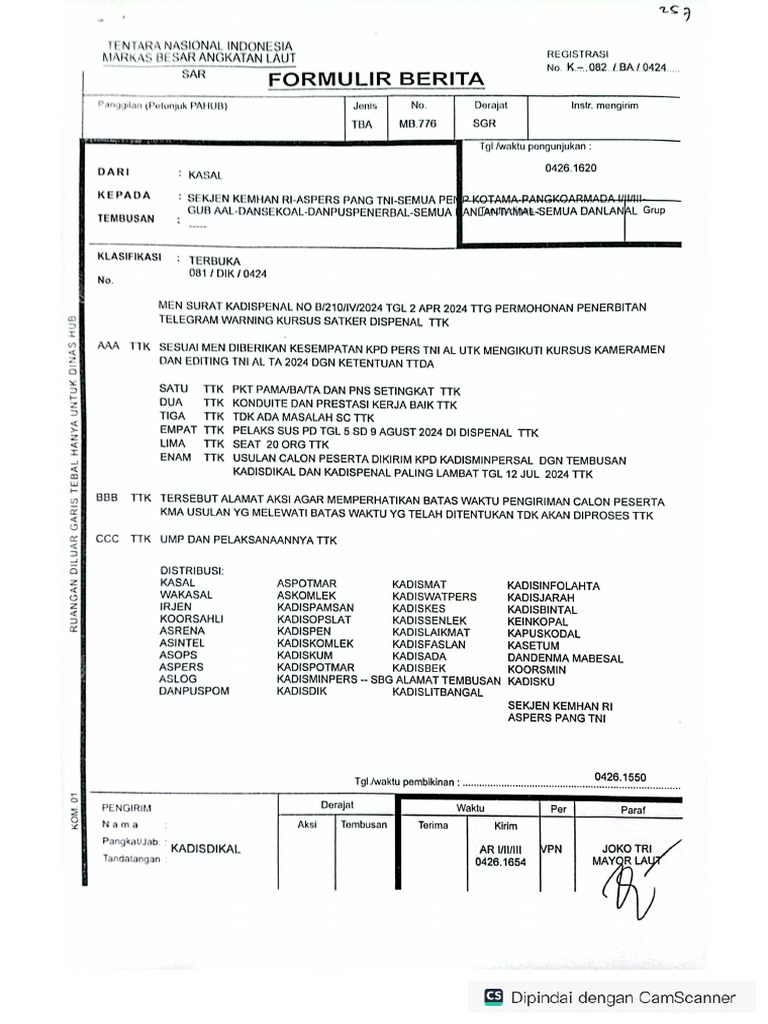TGM Warning Sus Kameramen Dan Editing Dispenal | PDF