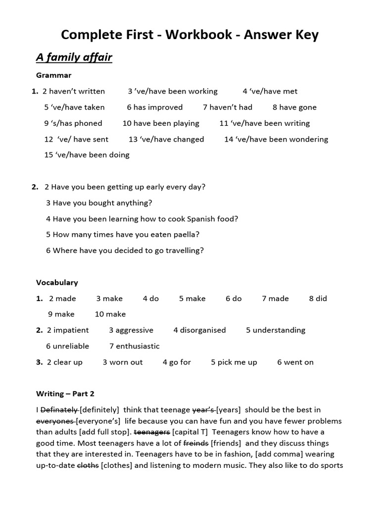 Complete First WB Keys | PDF