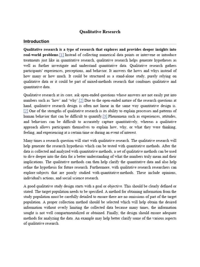 1 Introduction To Qualitative Research | PDF | Qualitative Research ...