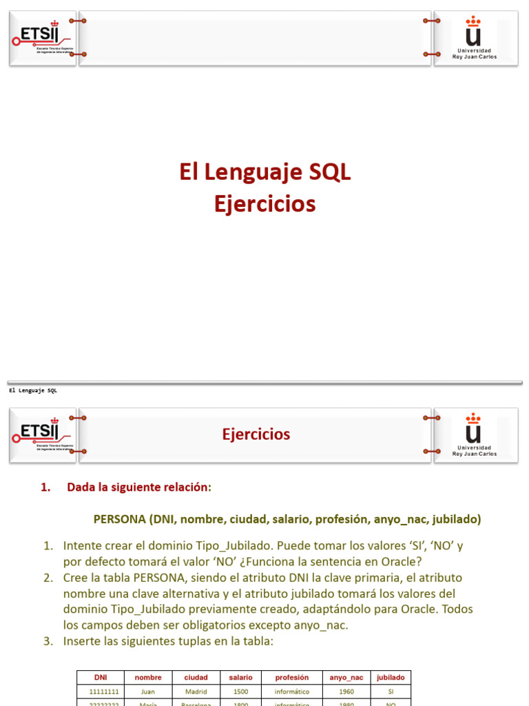 Ejercicios Prácticos de SQL | PDF | SQL | Software de gestión de datos