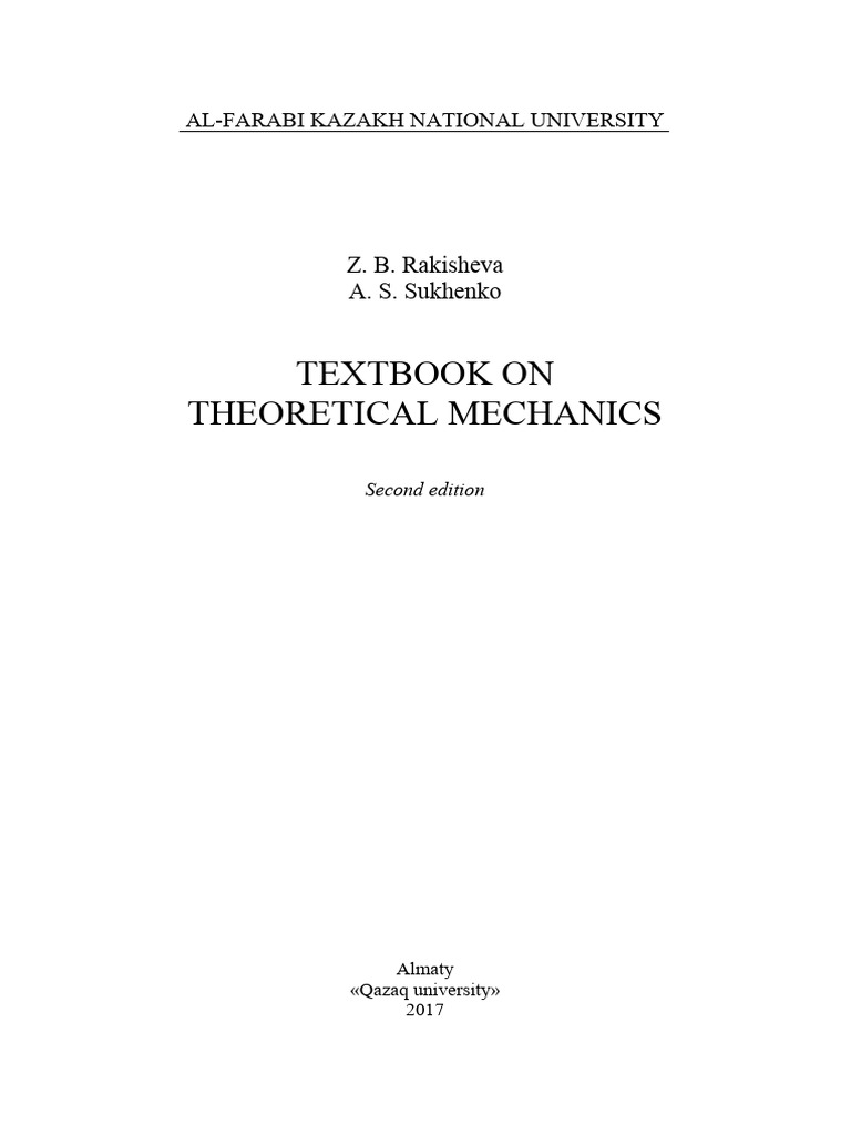 Textbook On Theoretical Mechanics. | Download Free PDF | Force ...