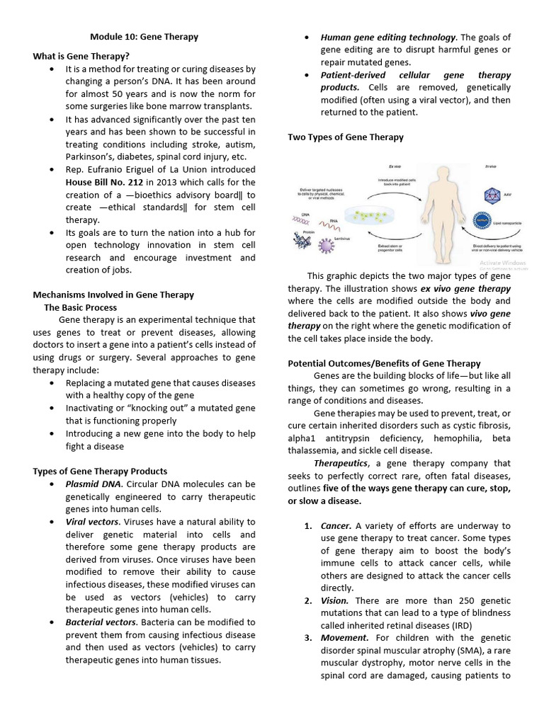 STS 10 | Download Free PDF | Gene Therapy | Viral Vector