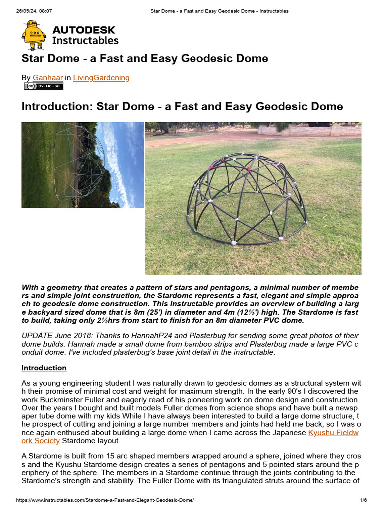 Star Dome - A Fast and Easy Geodesic Dome - Instructables | Download ...
