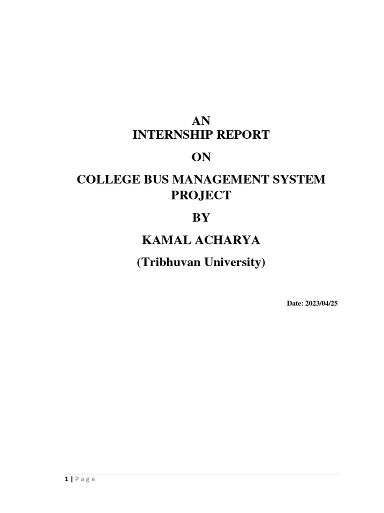 College Bus Management System Project Report | PDF | Software Testing ...