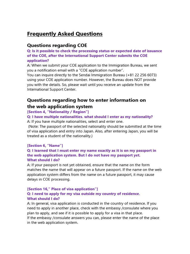 Frequently Asked Questions | PDF | Travel Visa | Passport