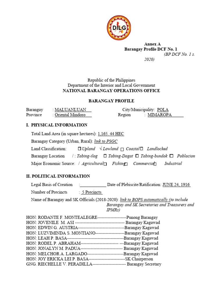 Barangay Profile | PDF